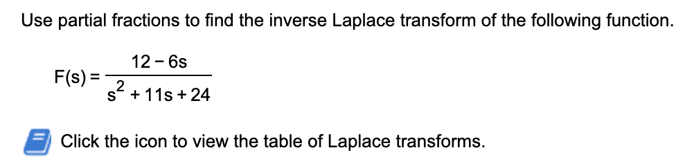 Solved Use partial fractions to find the inverse Laplace | Chegg.com