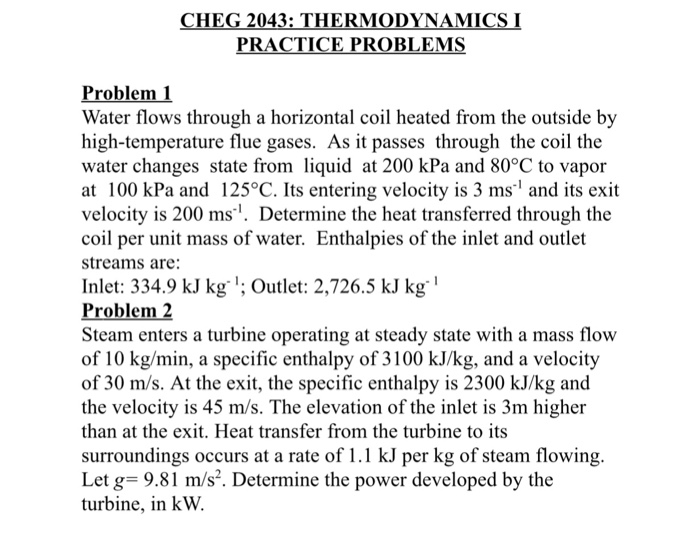 Solved Water flows through a horizontal coil heated from the | Chegg.com