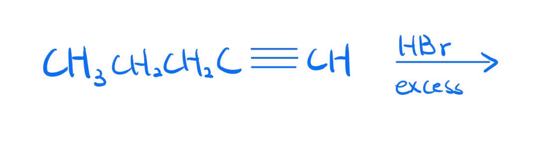Solved CH, CH.CH.C=CH HBr excess | Chegg.com