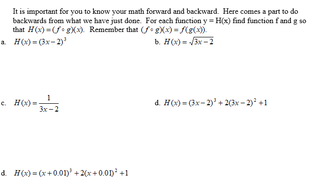 Solved It is important for you to know your math forward and | Chegg.com