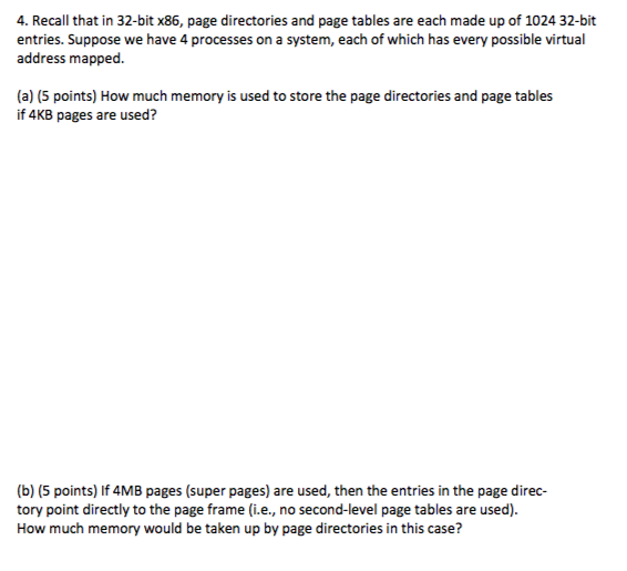 Memory and Page directories Question: Please Answer A | Chegg.com