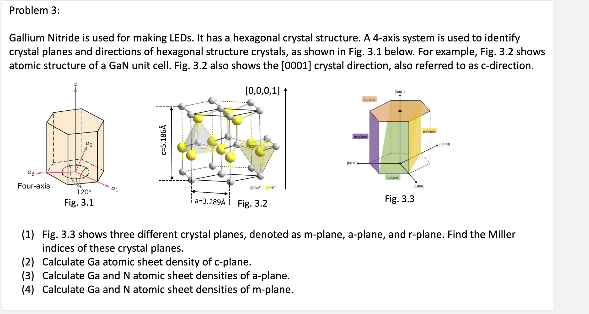 Solved Problem 3:Gallium Nitride is used for making LEDs. It | Chegg.com