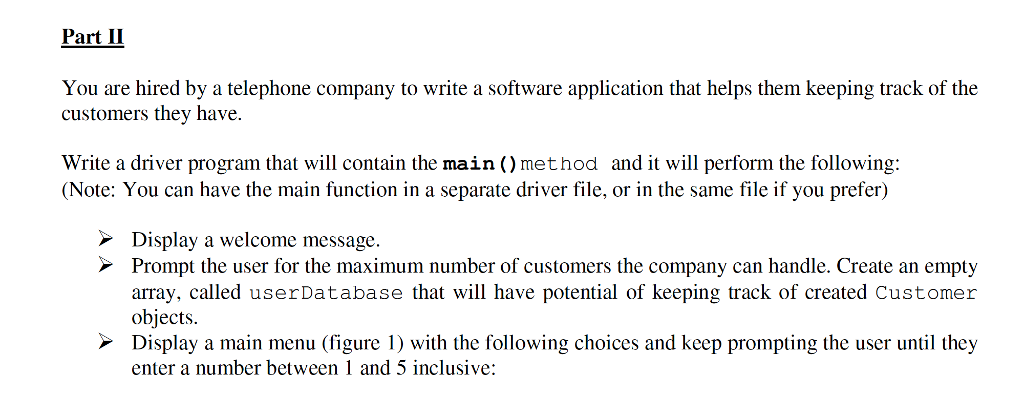 Solved Part I For this part, you are required to design and | Chegg.com