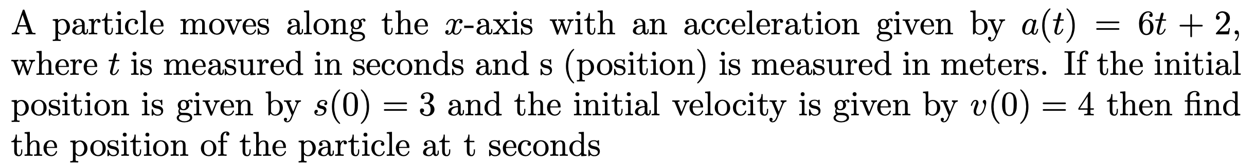 Solved A particle moves along the x-axis with an | Chegg.com