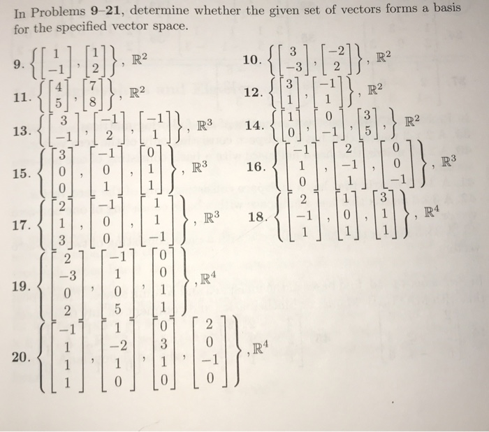Solved In Problems 9 21 Determine Whether The Given Set Of