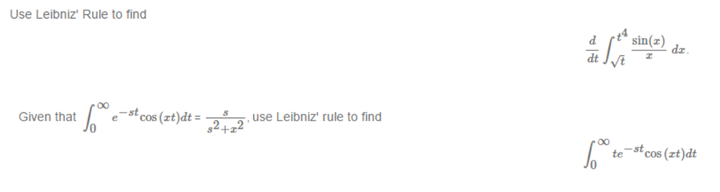 Solved Use Leibniz' Rule to find 4 d sin() dz. | Chegg.com