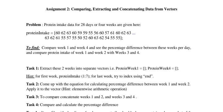 Solved Assignment 2 Comparing Extracting And Concatenating