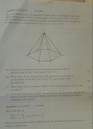 Solved ustion 3 (Unit E2)-20 marks The solid shown below is | Chegg.com
