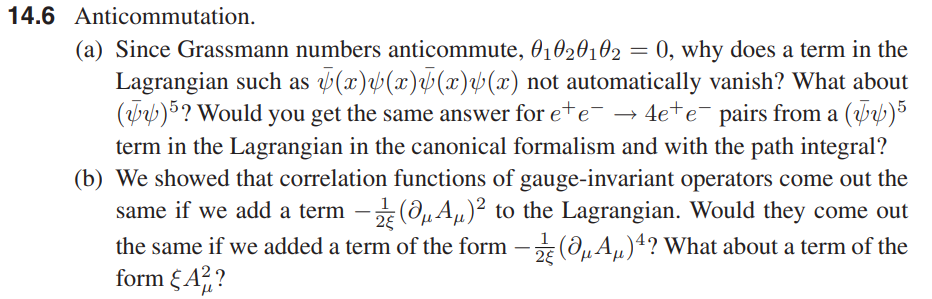 Solved 46 Anticommutation A Since Grassmann Numbers