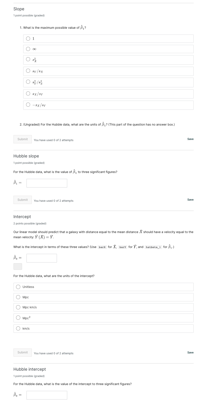 Solved Slope 1 point possible (graded) 1. What is the | Chegg.com