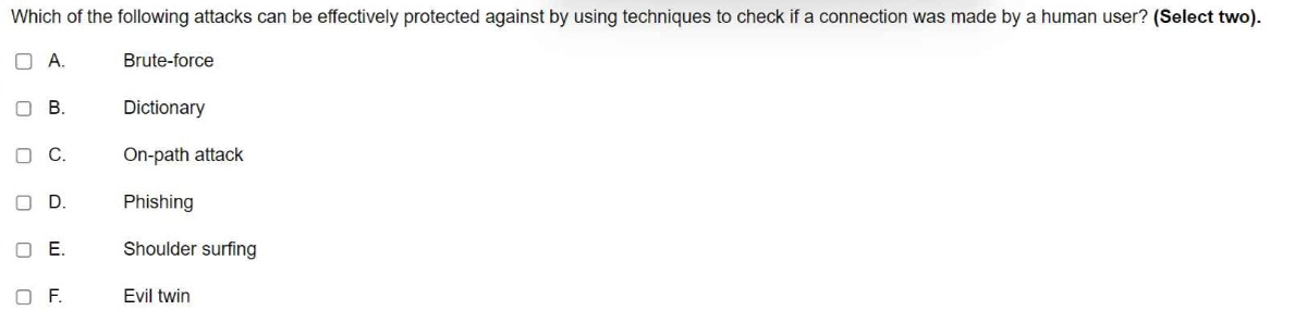 Solved Which of the following attacks can be effectively | Chegg.com