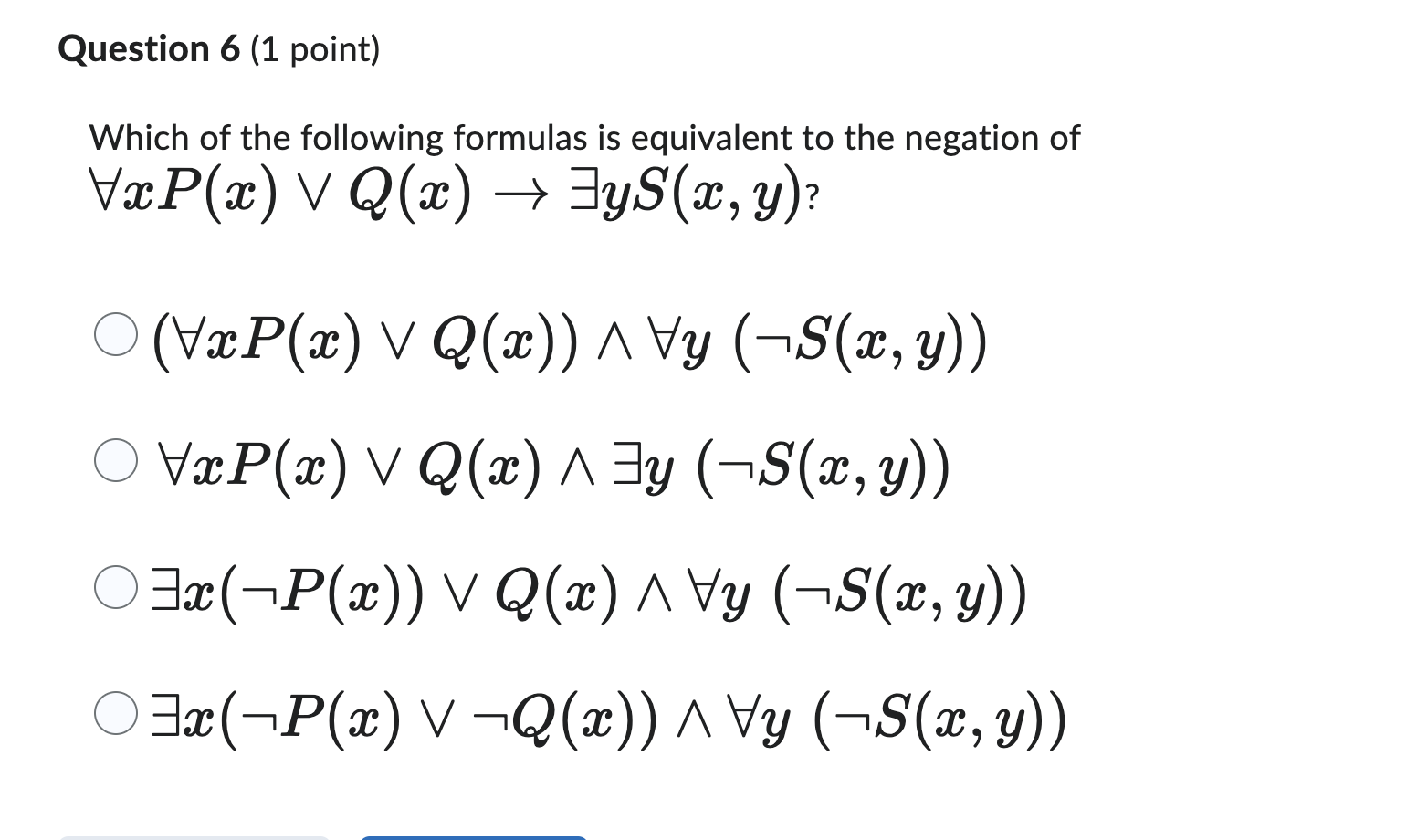Solved by an EXPERT Question 6 (1 ﻿point)Which of ﻿the following formulas | Chegg.com