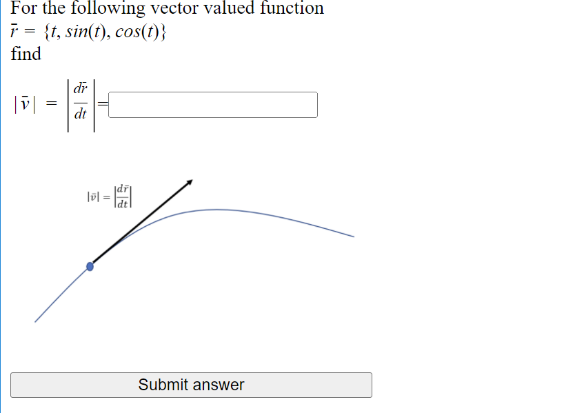 Solved For the following vector valued function r = {t, | Chegg.com