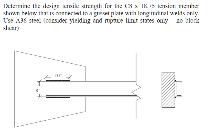 Solved Determine the design tensile strength for the C8 x | Chegg.com