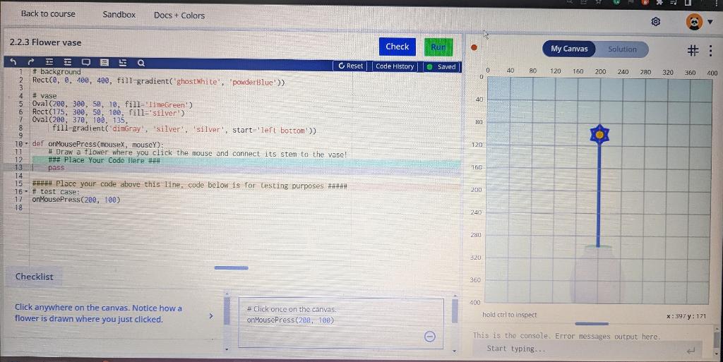 Solved The project requires you to code Draw a flower where | Chegg.com