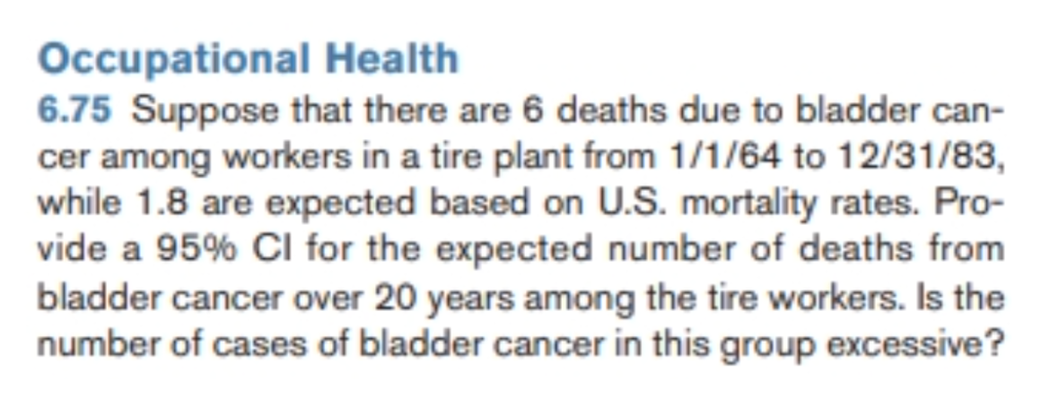 Solved Occupational Health 6.75 Suppose that there are 6 | Chegg.com