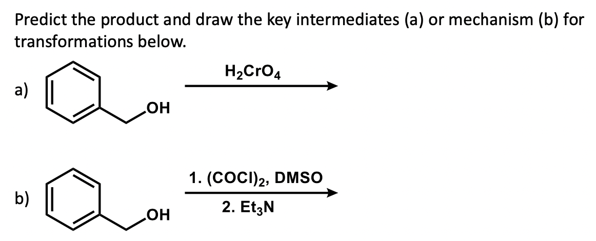 Solved Problem 1: Oxidation Predict the product and draw the | Chegg.com
