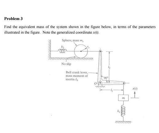 Solved Problem 3 Find the equivalent mass of the system | Chegg.com