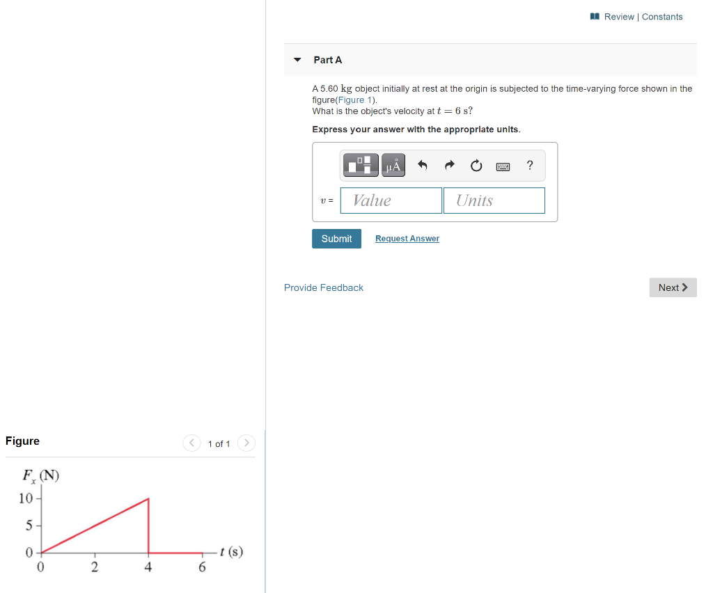 Solved Review Constants Part A A5.60 kg object initially at | Chegg.com