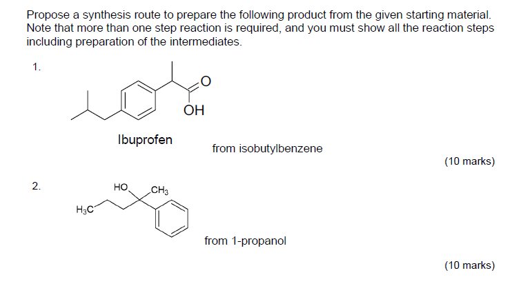 Solved Propose a synthesis route to prepare the following | Chegg.com