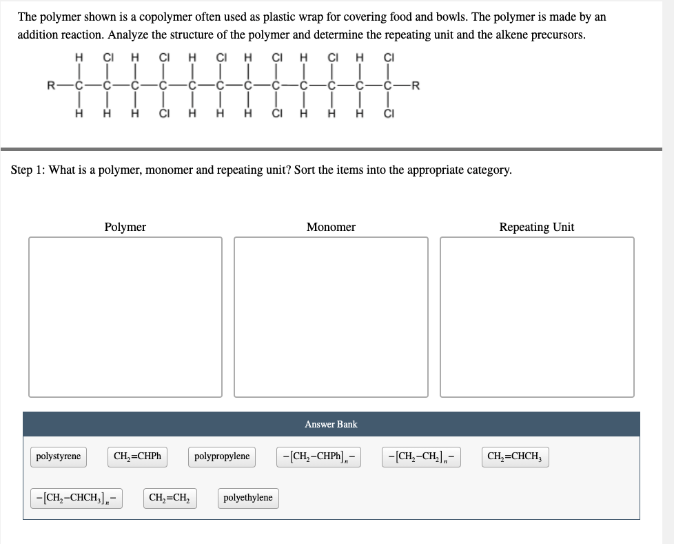 Solved The polymer shown is a copolymer often used as | Chegg.com