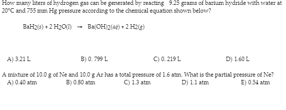 Solved How many liters of hydrogen gas can be generated by | Chegg.com