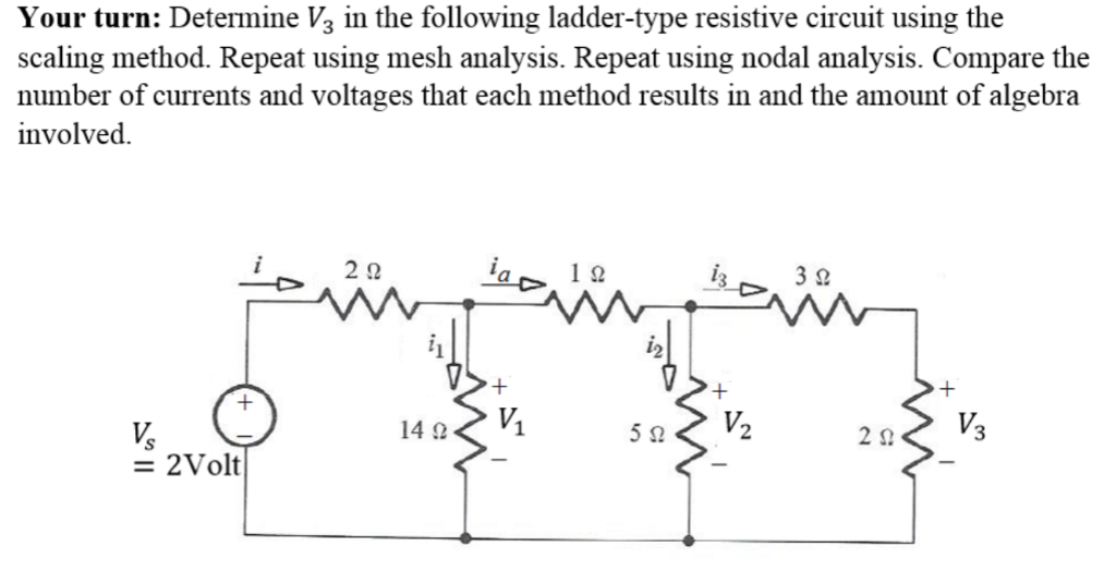 Solved Determine V3 in the following ladder-type resistive | Chegg.com