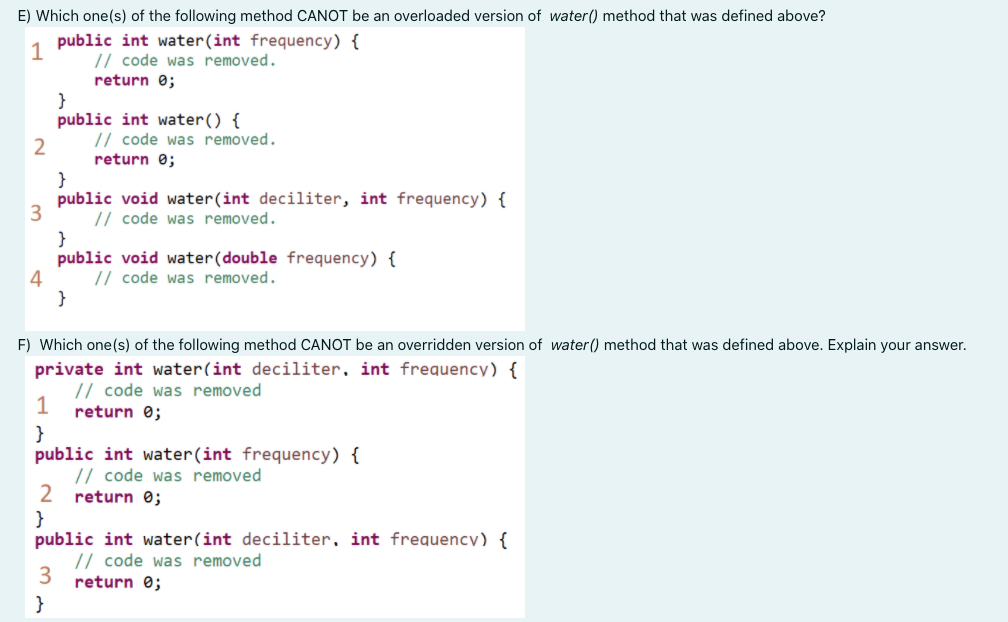 Solved Read the following code and answer the questions: | Chegg.com