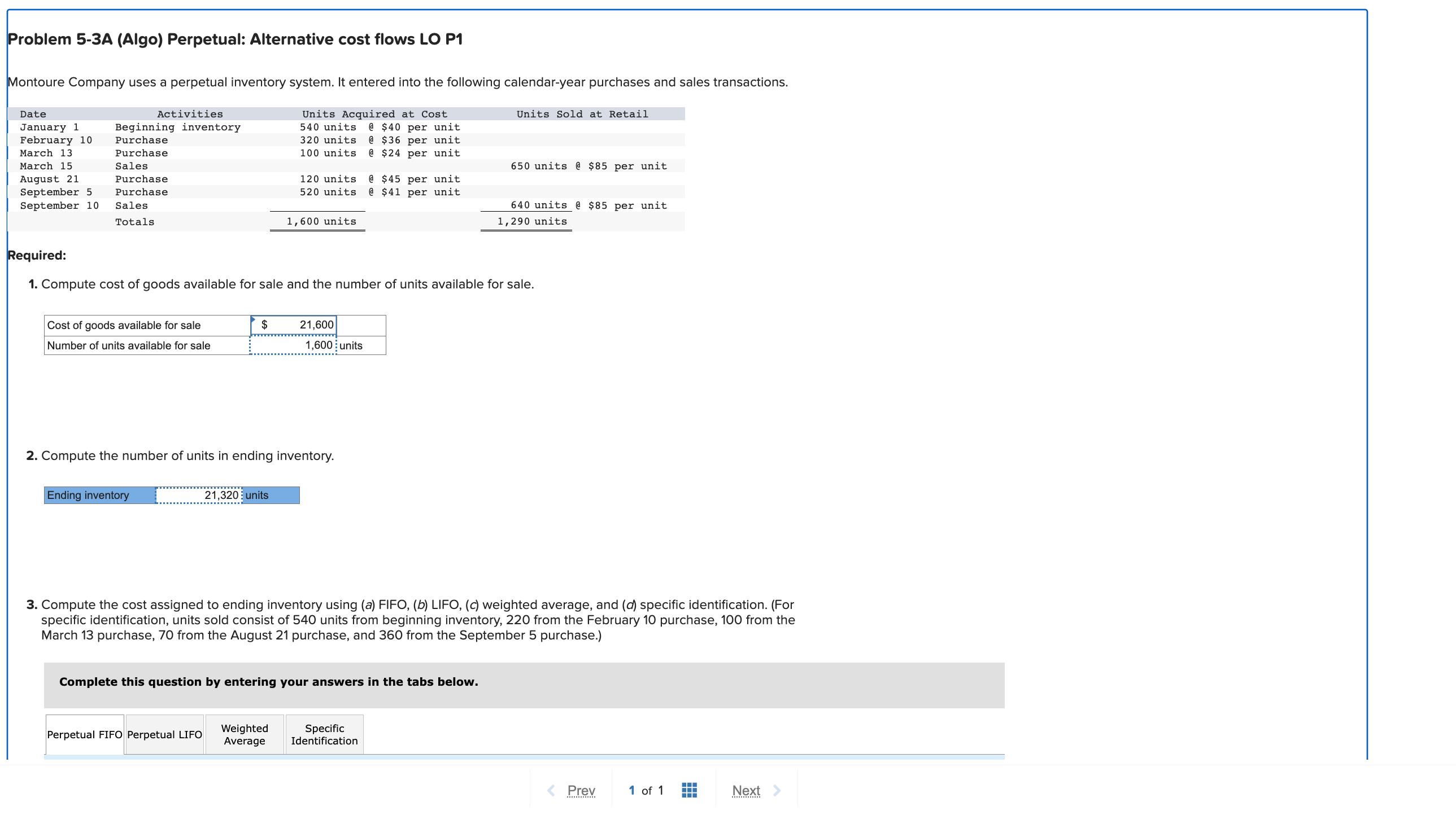 Solved Problem 5-3A (Algo) Perpetual: Alternative cost flows | Chegg.com Solved Problem 5-3A (Algo) Perpetual: Alternative cost flows | Chegg.com