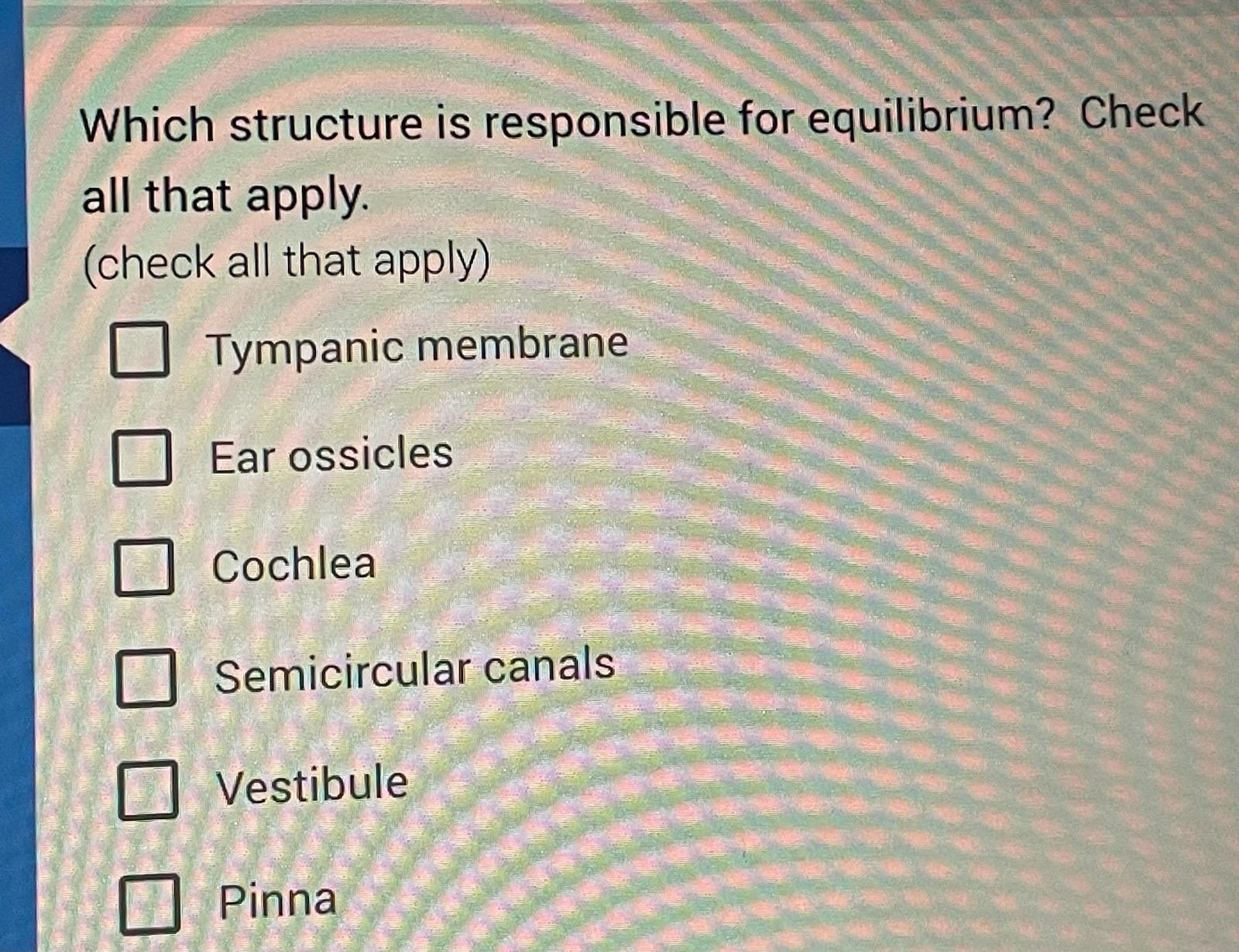 Solved Which structure is responsible for equilibrium? Check | Chegg.com