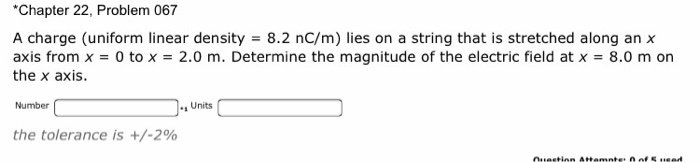 Solved A charge (uniform linear density = 8.2 nC/m) lies on | Chegg.com
