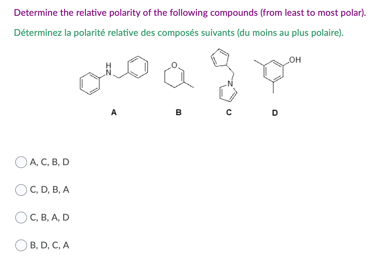 Solved Determine the relative polarity of the following | Chegg.com