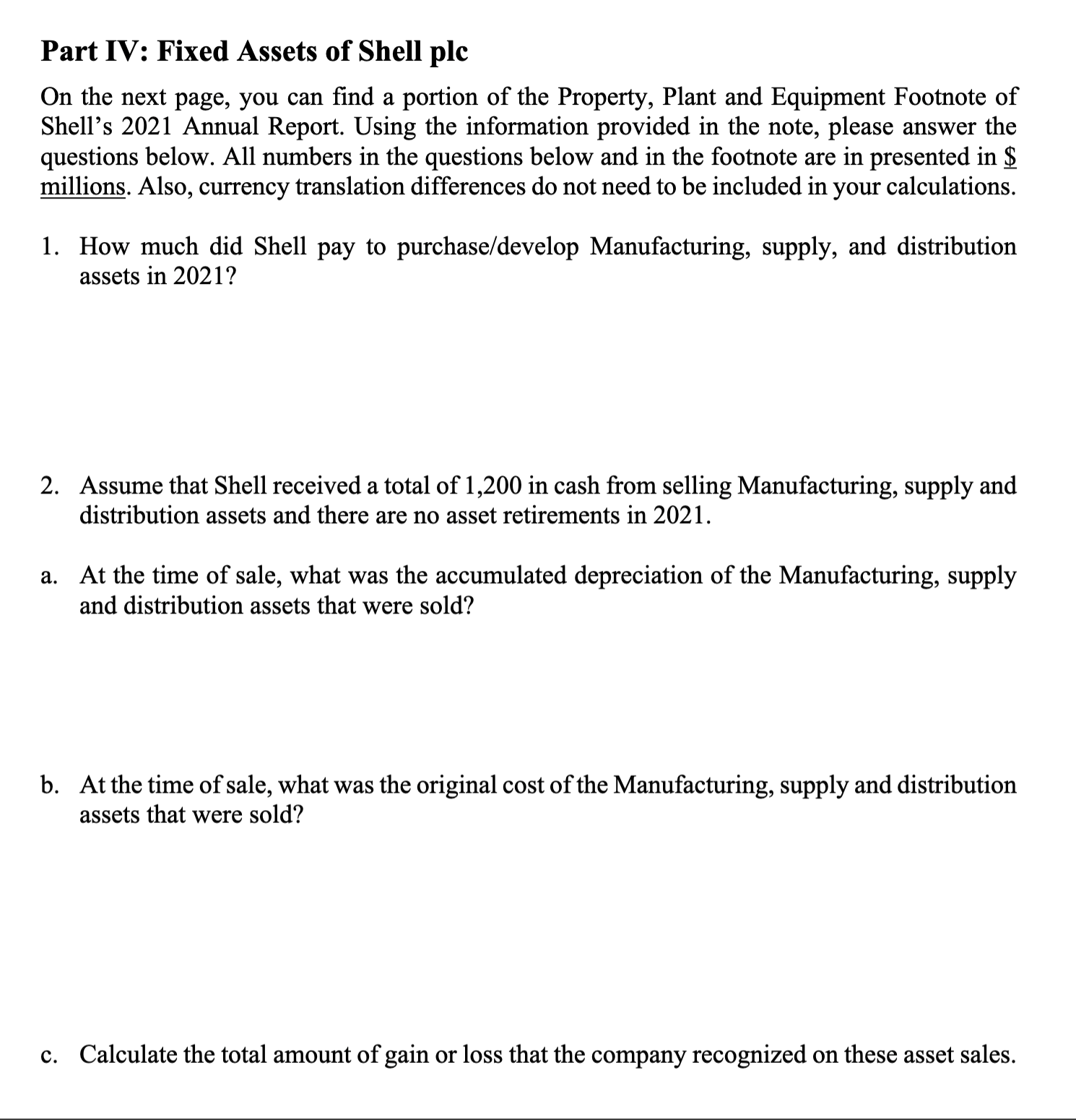 Solved Shell plc NOTES TO FINANCIAL STATEMENTS | Chegg.com