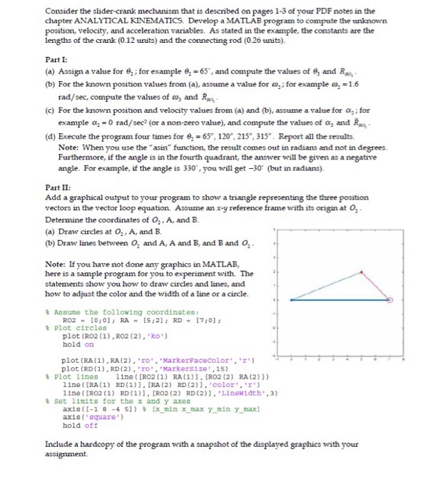 Consider the slider-crank mechanism that is described | Chegg.com