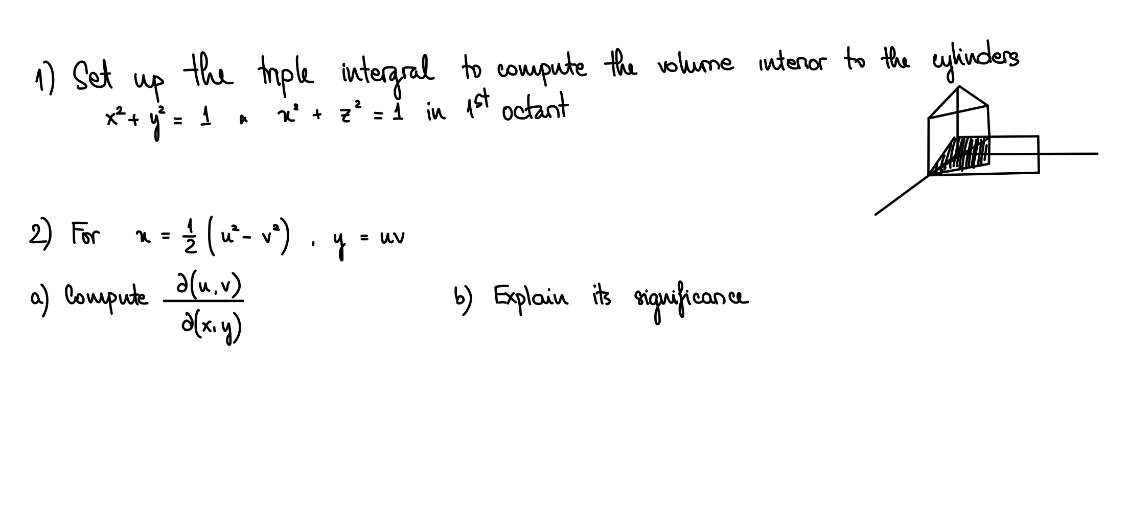 Solved 1 Set Up The Triple Intergral To Compute The Volume