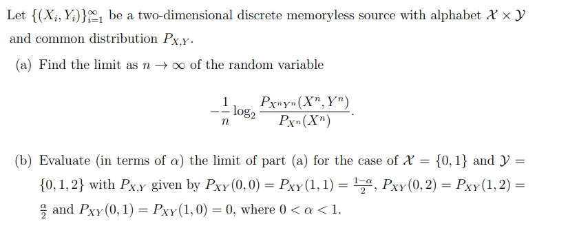 Solved Let Xiyi I1∞ Be A Two Dimensional Discrete 