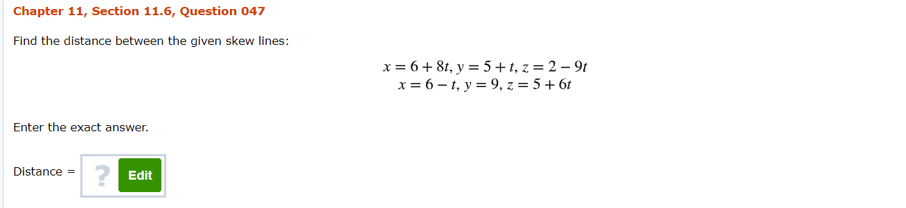 Solved Chapter 11, Section 11.6, Question 047 Find the | Chegg.com