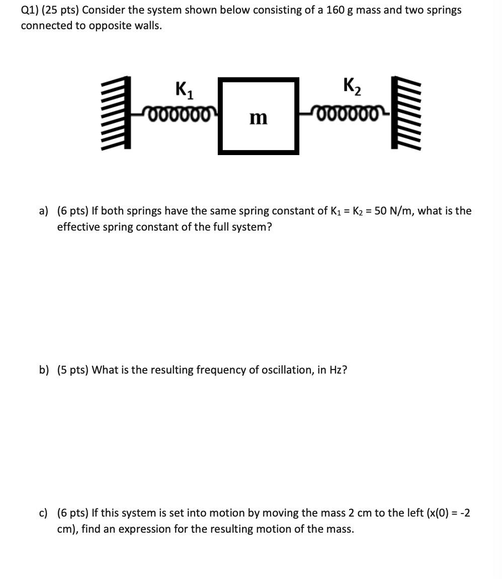 Solved Q1) ( 25pts ) Consider the system shown below | Chegg.com