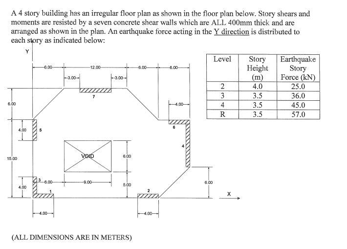 A4 story building has an irregular floor plan as | Chegg.com
