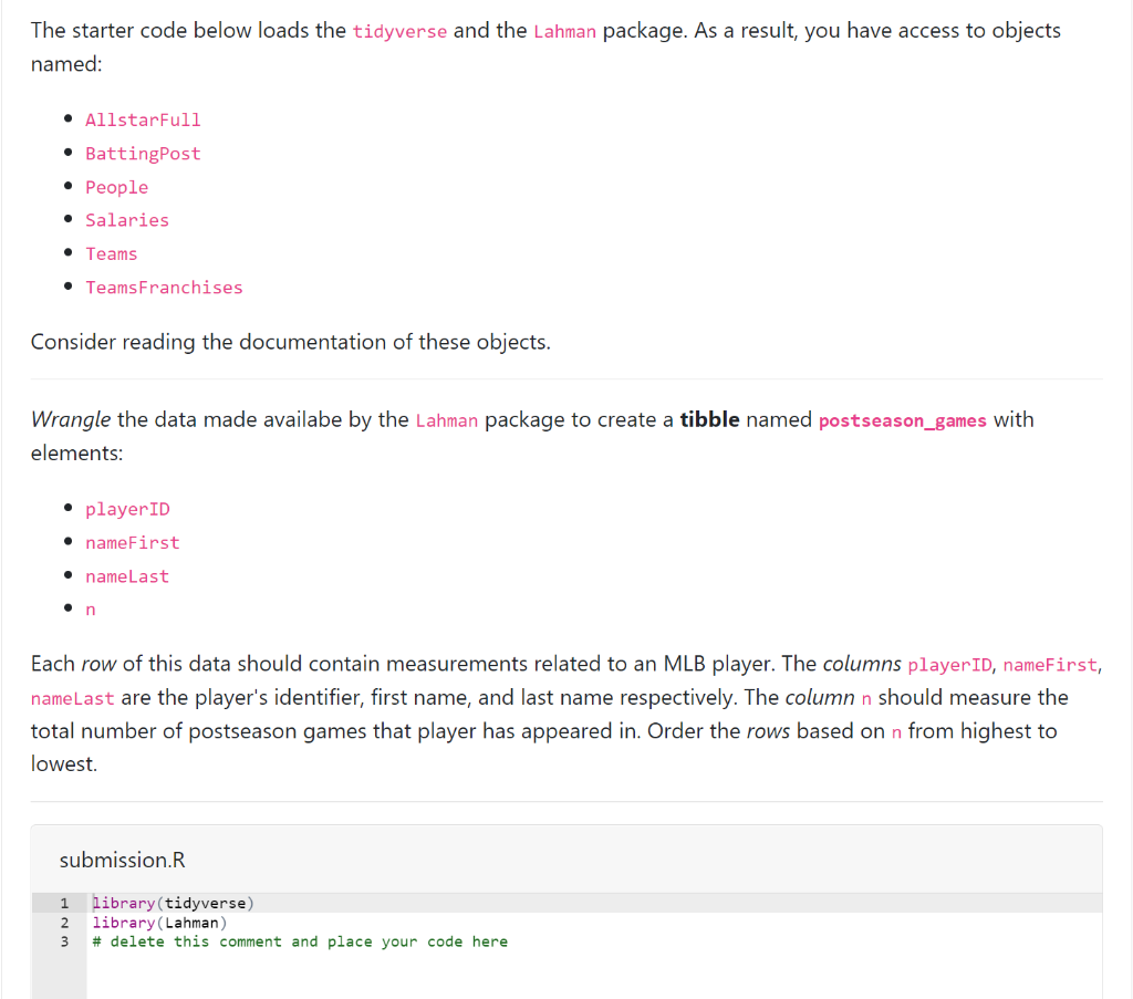 Solved The starter code below loads the tidyverse and the | Chegg.com