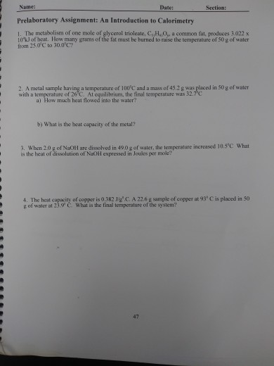 Solved Date: Section: Prelaboratory Assignment: An | Chegg.com