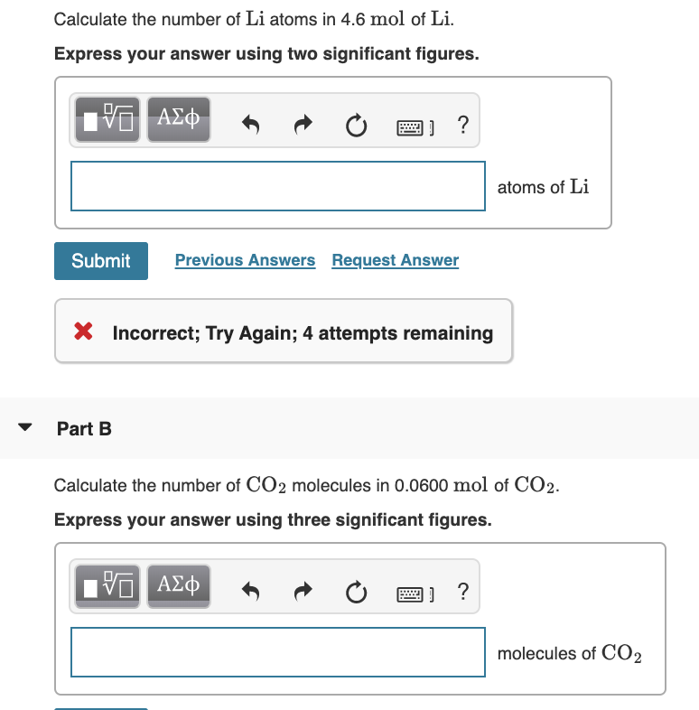 Solved Calculate the number of Li atoms in 4.6 mol of Li. | Chegg.com