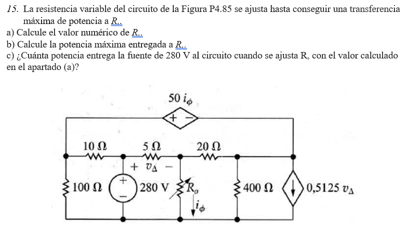 Solved La resistencia variable del circuito de la Figura P | Chegg.com