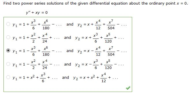 Solved Find two power series solutions of the given | Chegg.com