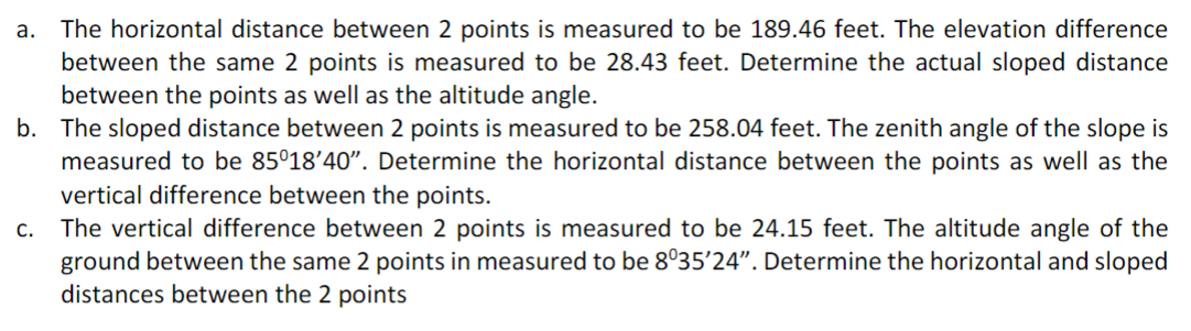 Solved a. The horizontal distance between 2 points is | Chegg.com
