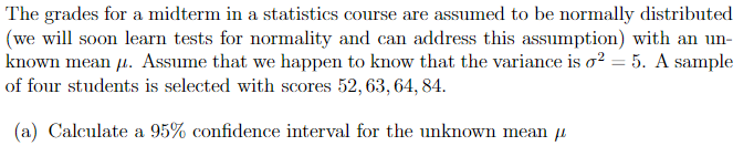 Solved The grades for a midterm in a statistics course are | Chegg.com