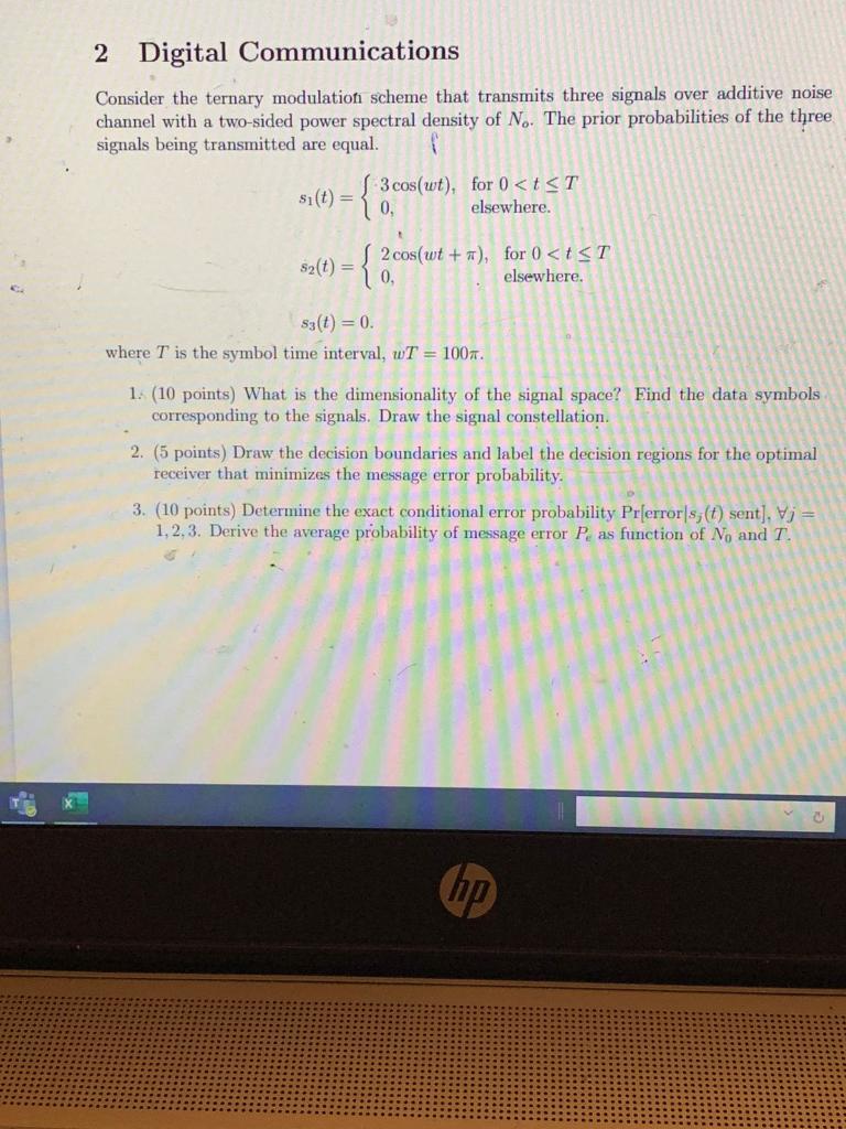 Q1: Consider the ternary modulation scheme that | Chegg.com