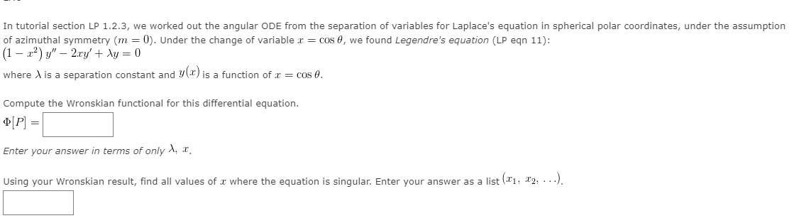 Solved In tutorial section LP 1.2.3, we worked out the | Chegg.com