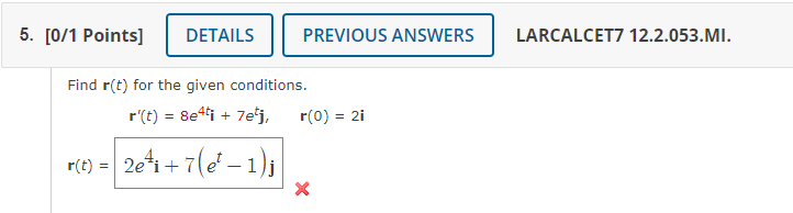 Solved Find r(t) for the given conditions. | Chegg.com