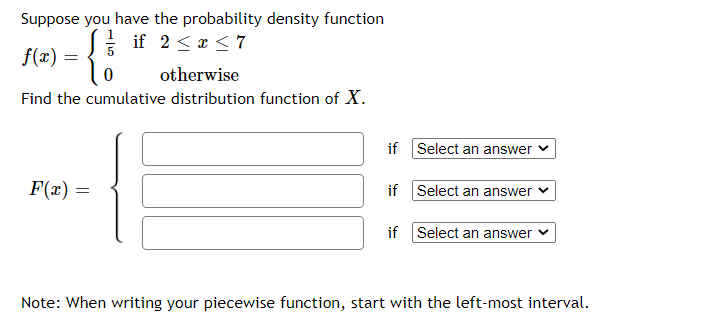 Solved Suppose you have the probability density function if | Chegg.com